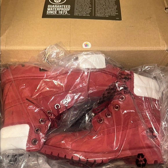 Timberland | Shoes | Timberland Red Waterproof Boots Holiday Edition ...